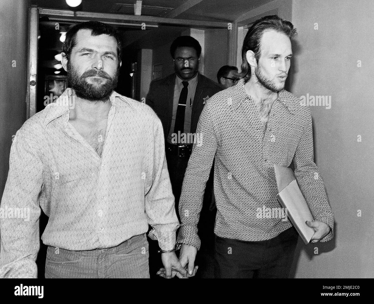 FILE - This Dec. 22, 1970 file photo shows Charles Manson family members, Bruce Davis, left, and ...