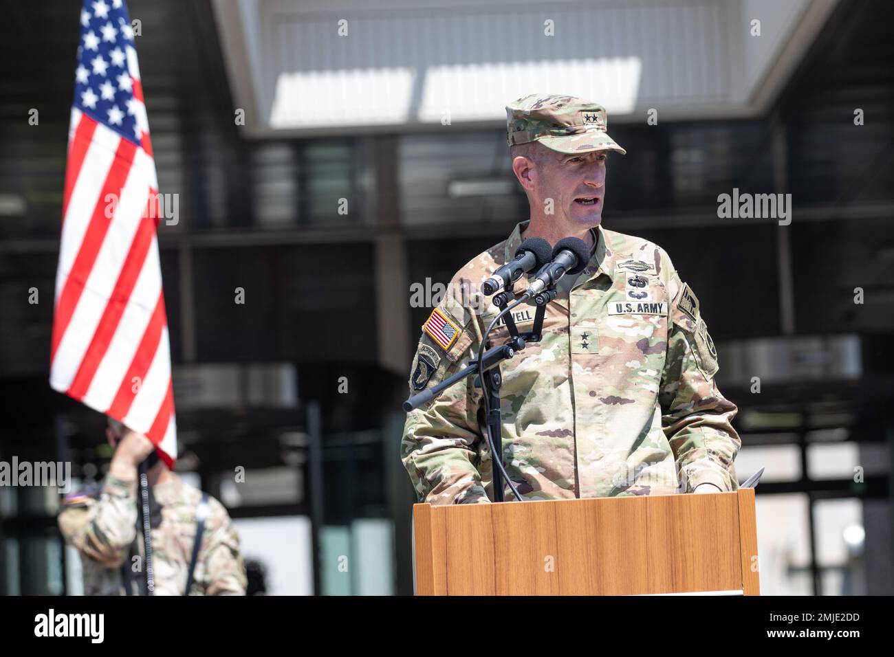 The Commanding General of U.S. Army Japan, Maj. Gen. J.B. Vowell, gives ...