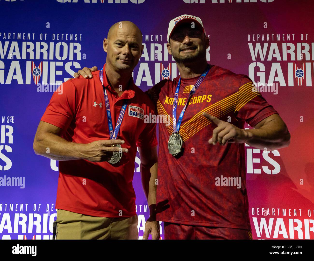 U.S. Marine Corps First Sgt. Ronnie Mills and Staff Sgt. Robert ...