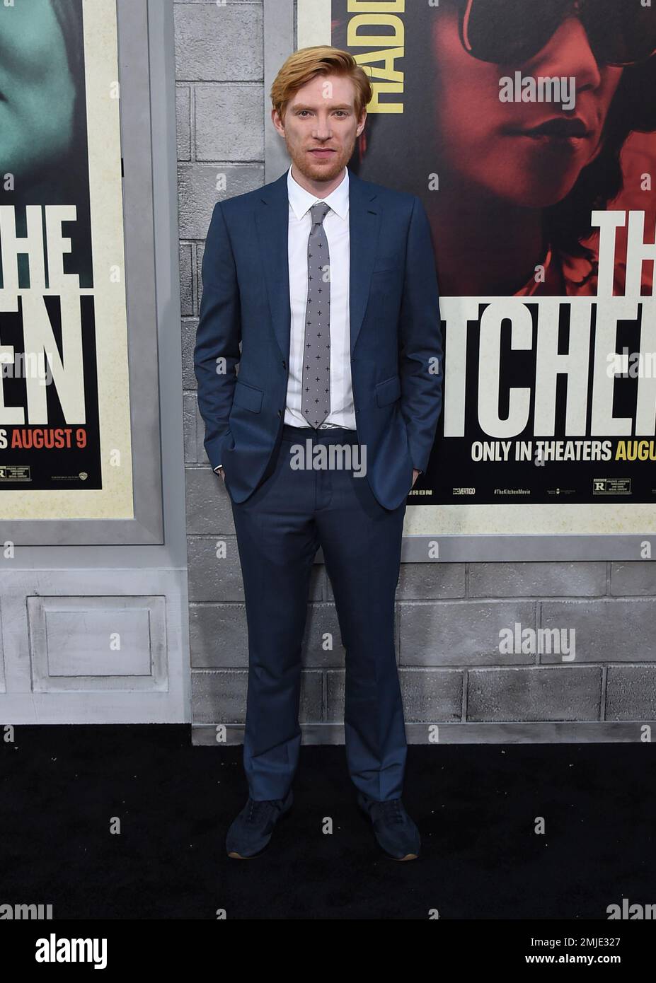 Domhnall Gleeson arrives at the world premiere of "The Kitchen" at the ...