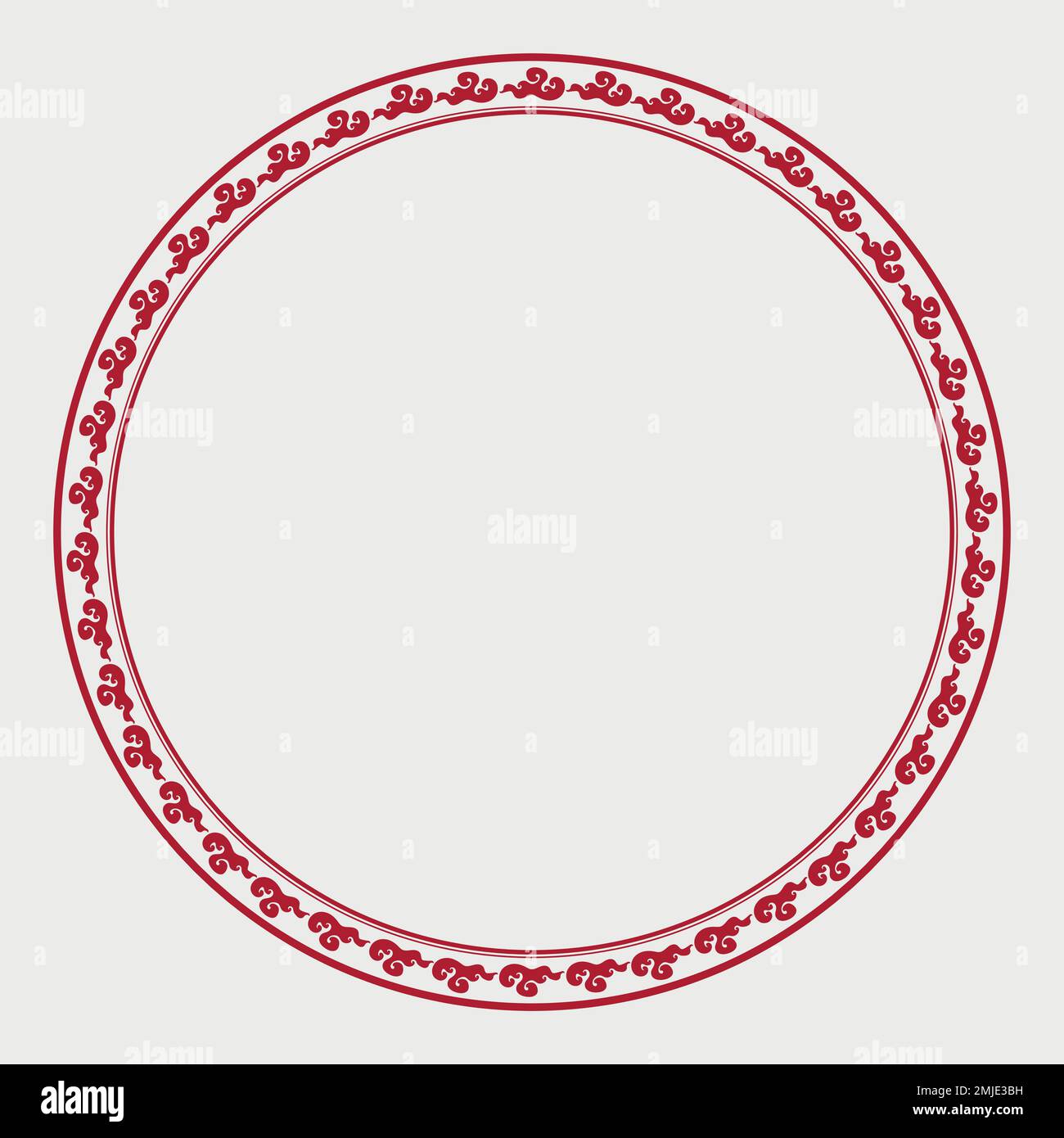 Chinese frame vector traditional clouds pattern red circle Stock Vector ...