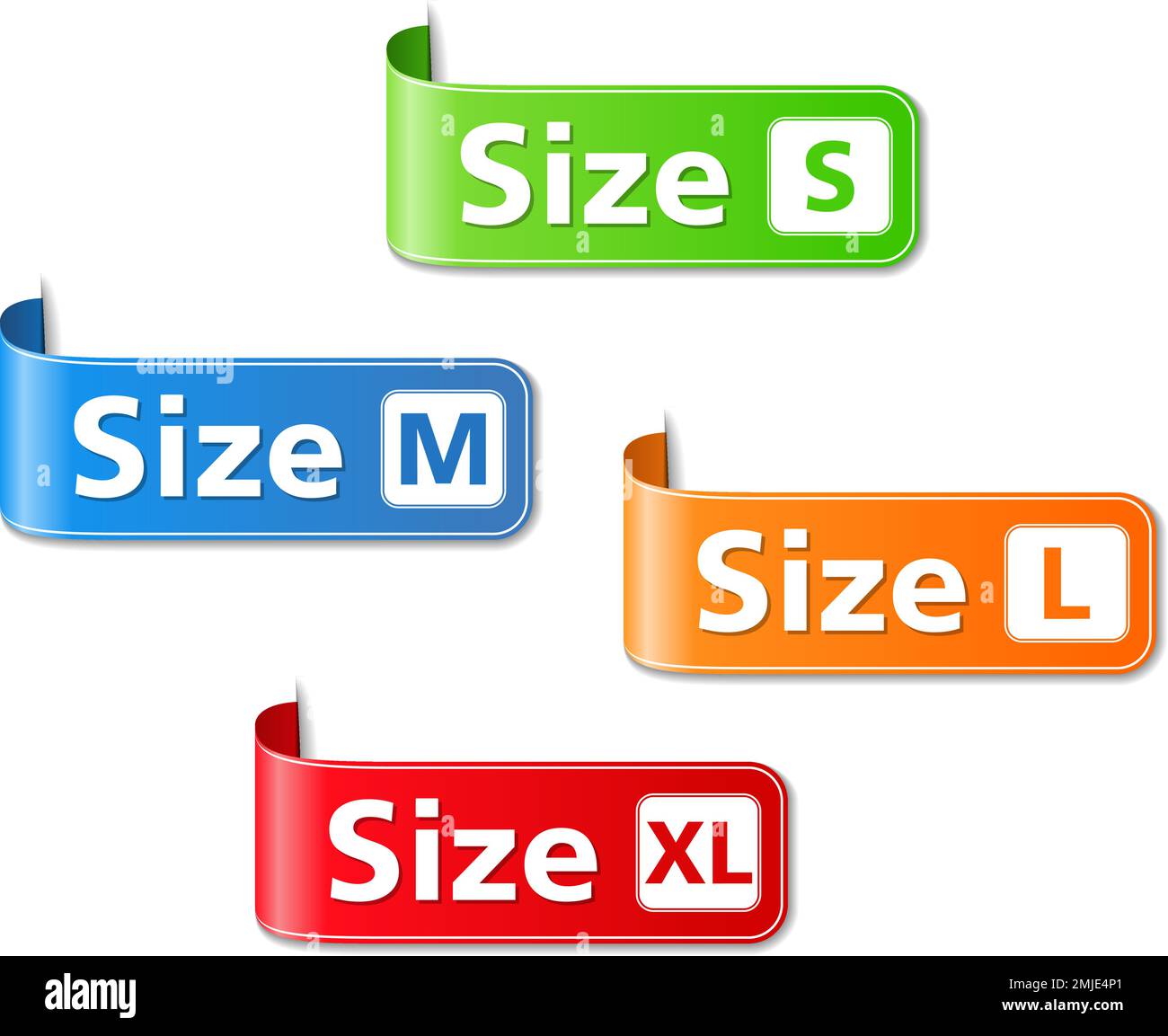 Size labels on white background, vector eps10 illustration Stock Vector ...
