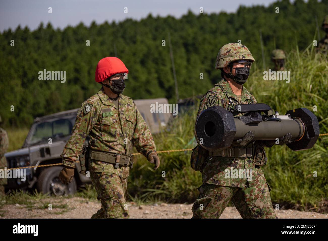 Japan Ground Self-Defense Force members demonstrate the capabilities of ...