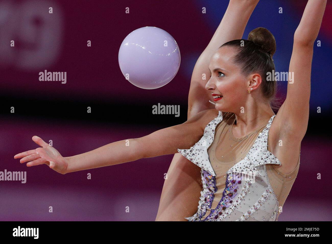 Camilla Feeley of the U.S. competes to win the bronze medal in the ball ...