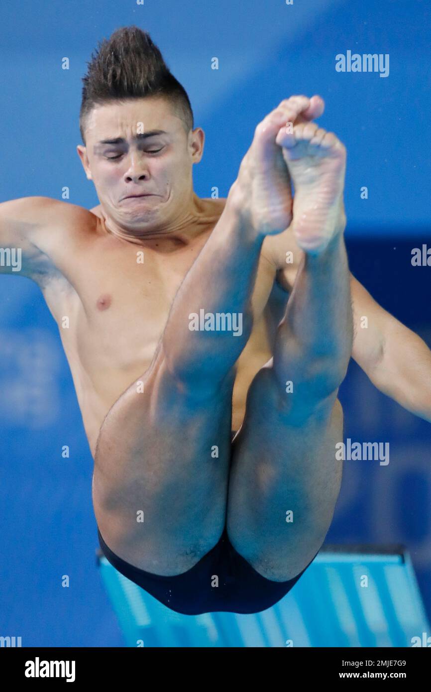 Colombia's Daniel Restrepo of Colombia competes to win the gold medal ...
