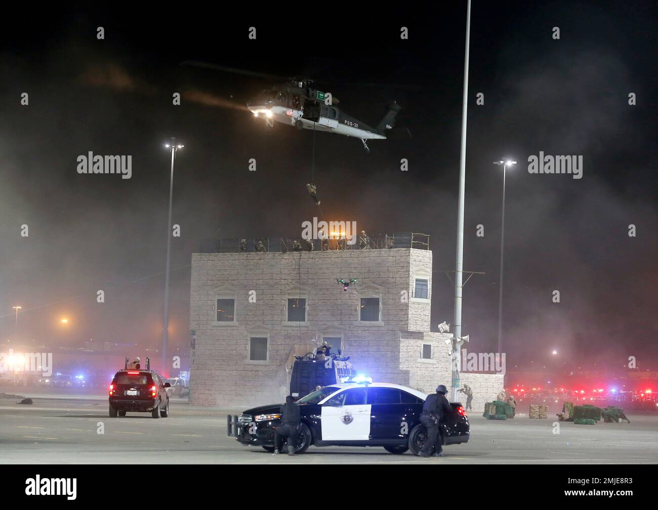 Members of the Saudi special forces perform during a military parade in ...