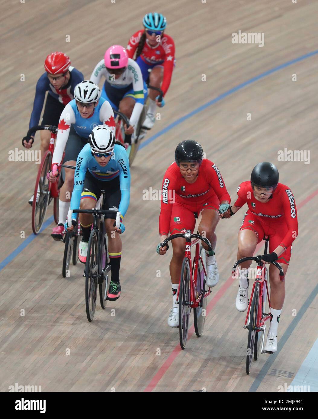 Mexico's Lizbeth Salazar, second from right, and teammate Jessica ...