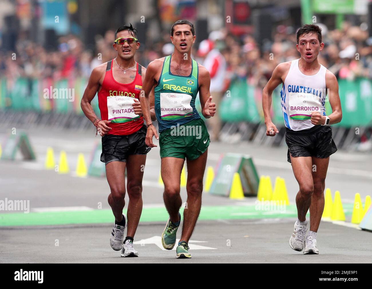 From left to right Brian Pintado of Ecuador, Caio Oliverira of Brazil ...