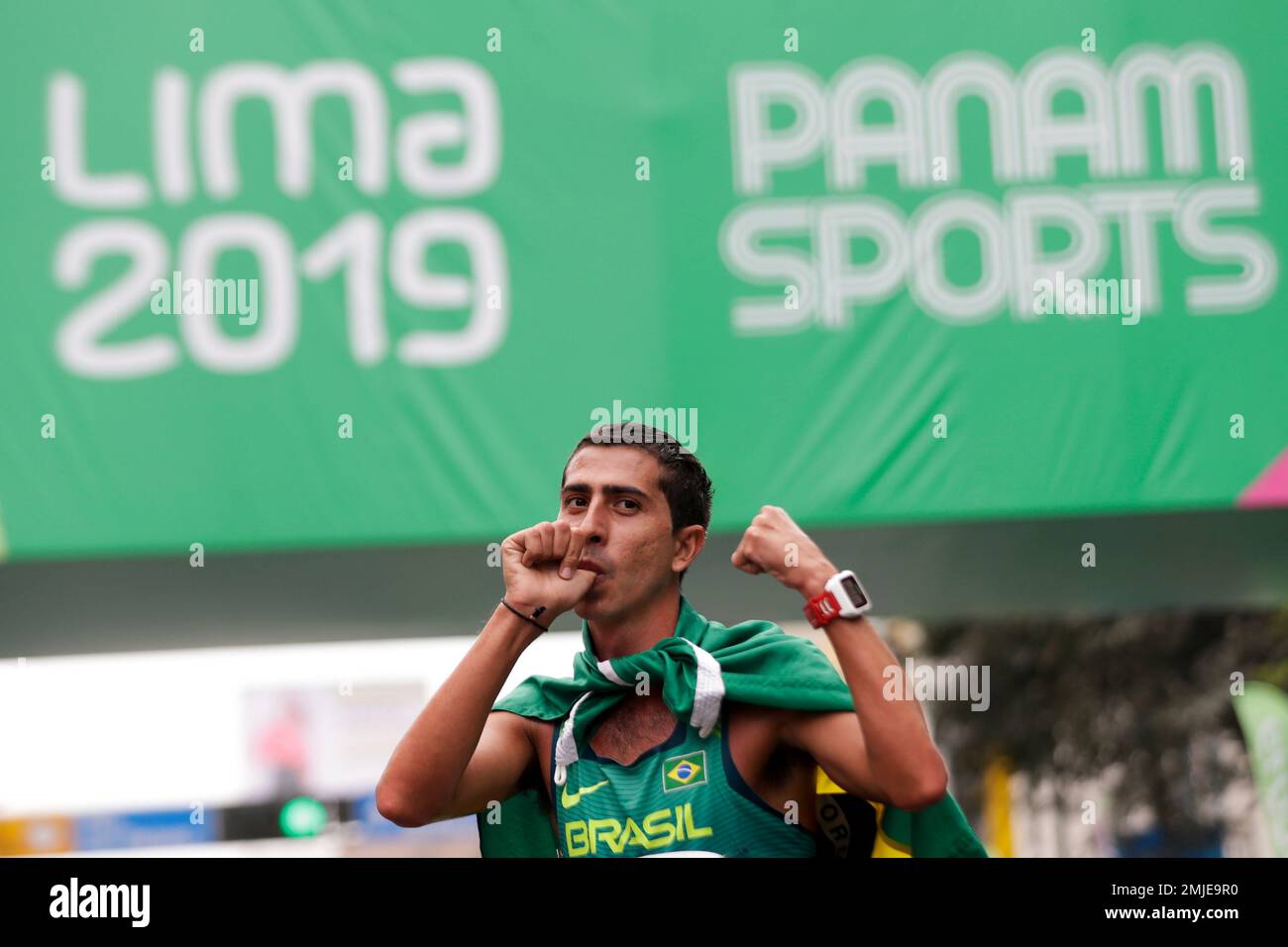 Caio Oliveira of Brazil celebrates finishing second to win the silver ...