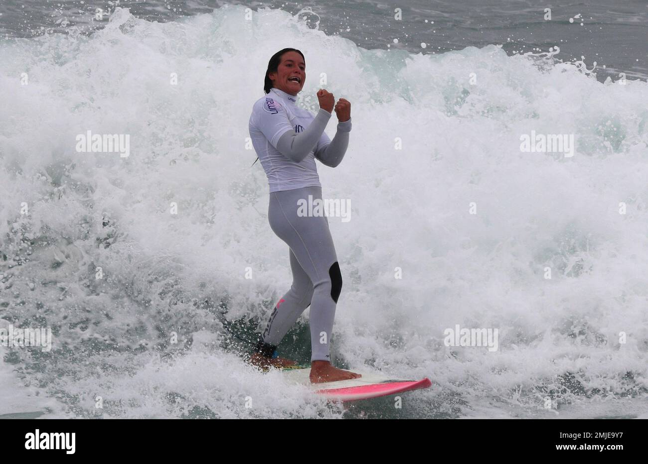 Dominic Barona of Ecuador gestures while competing for the bronze in ...