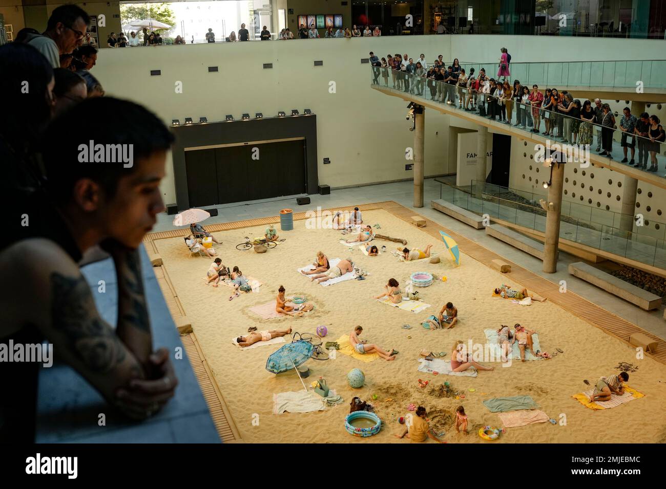 Actors perform the Lituanian opera intervention called 'Sun & Sea' at ...