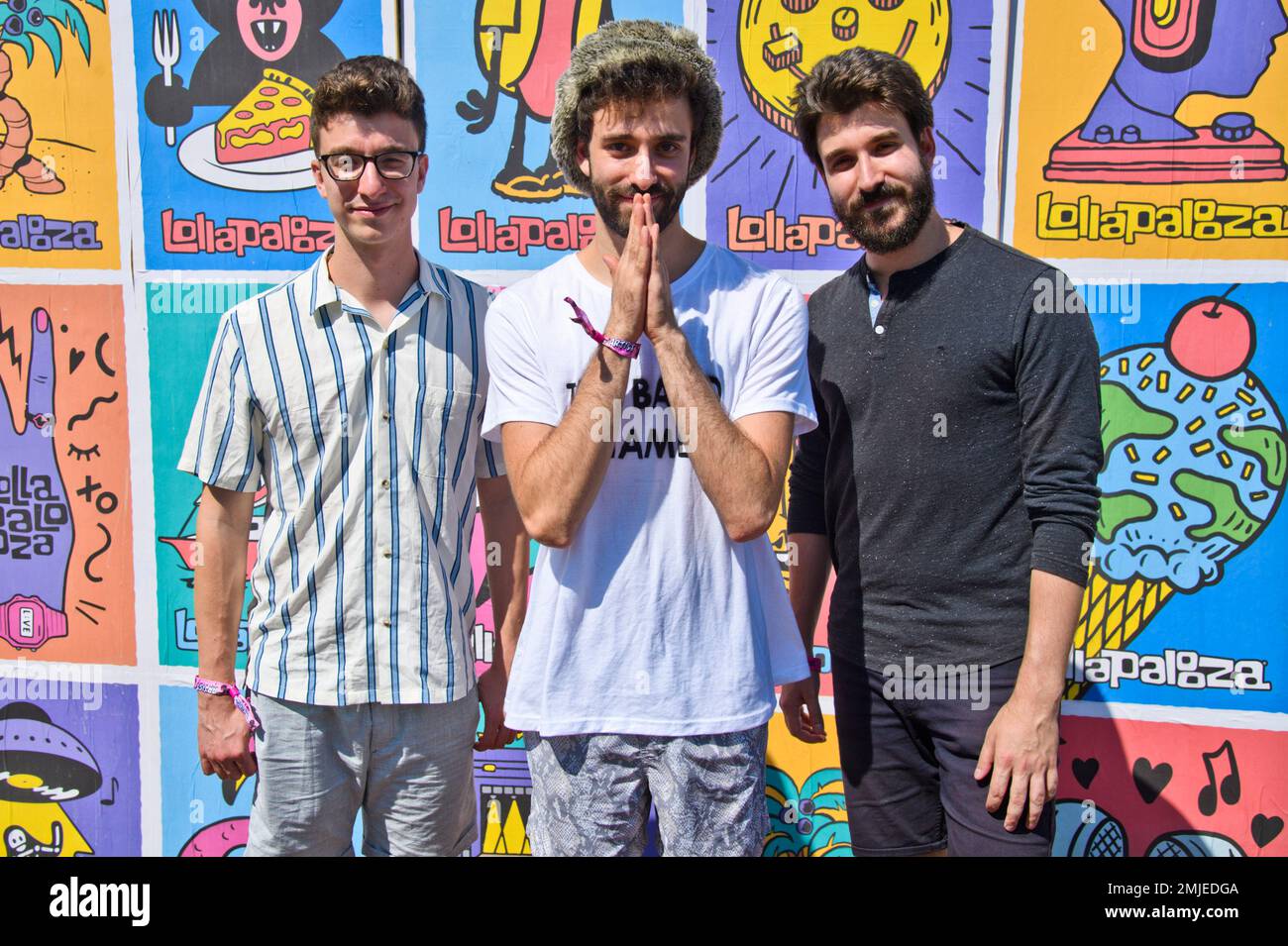 Ryan Met, left, Jack Met, center, and Adam Met, right, of AJR pose for ...