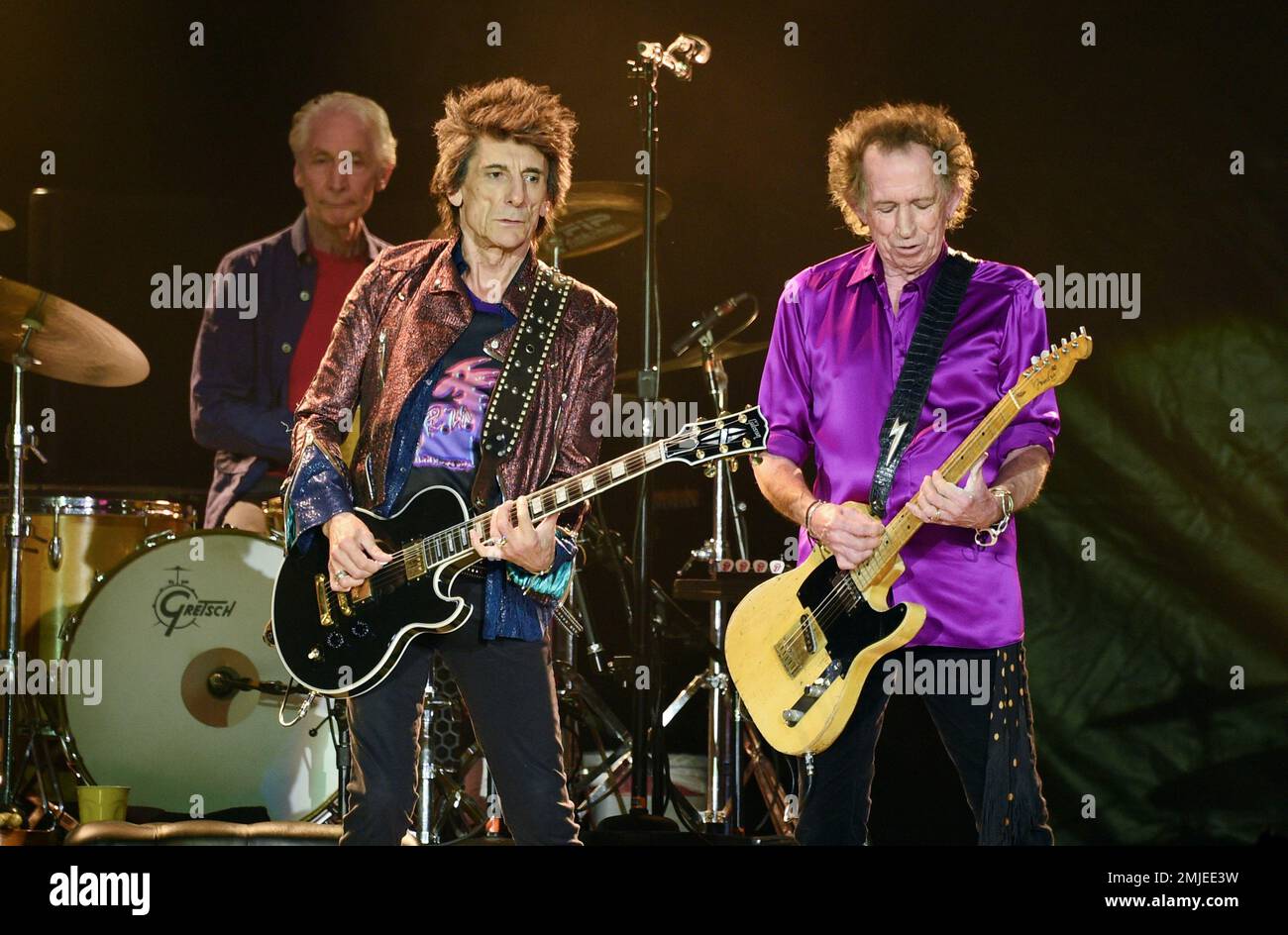 Musicians Ronnie Wood, left, Charlie Watts and Keith Richards of The ...