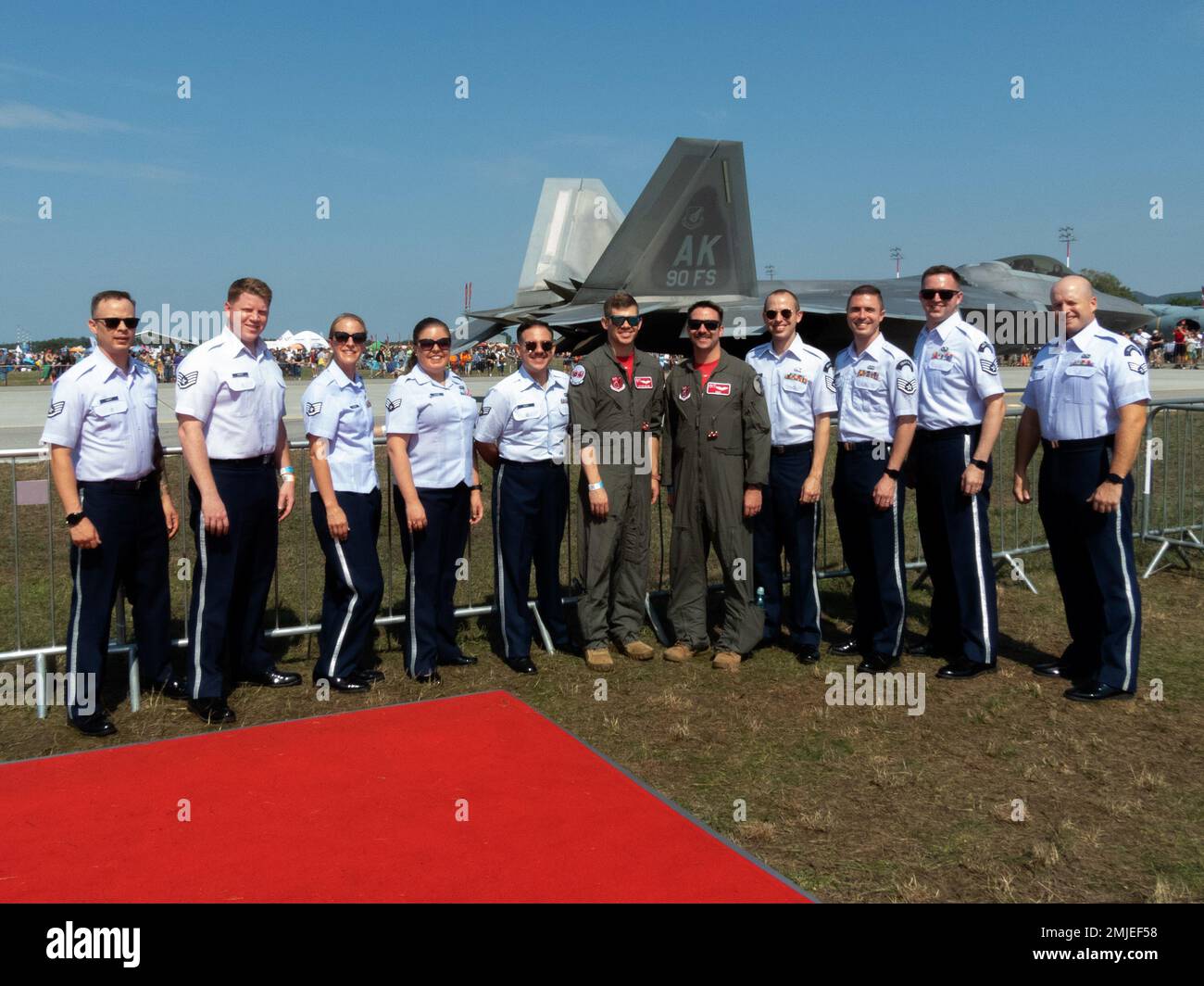 U.S. Air Force F-22 Raptor pilots assigned to the 90th Expeditionary ...