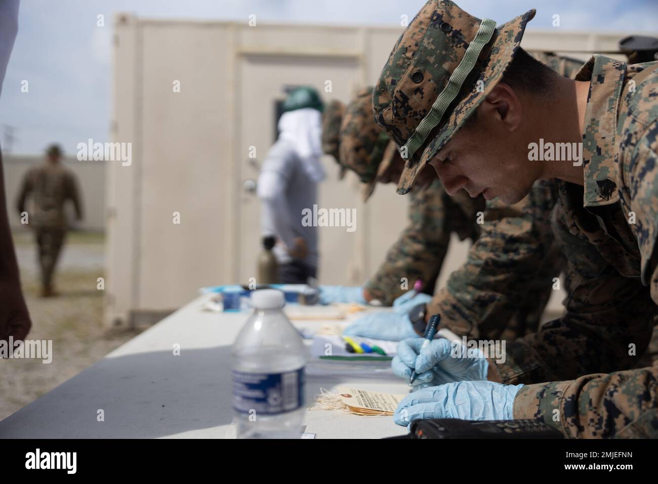 U.S. Marine Corps Sgt. Joseph Turner, a landing support specialist with ...