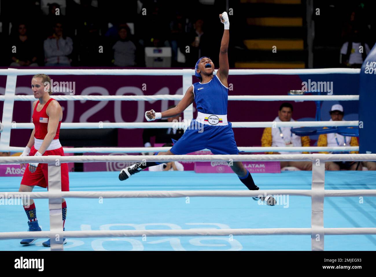Ingrit Valencia of Colombia celebrates beating Virginia Fuchs of the ...