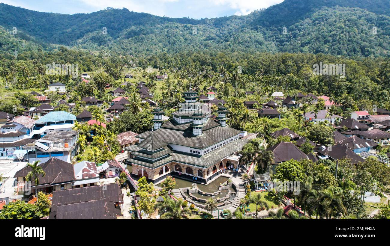 Aerial view of Raya Bayur Mosque Largest Masjid in Nagari Bayur ...