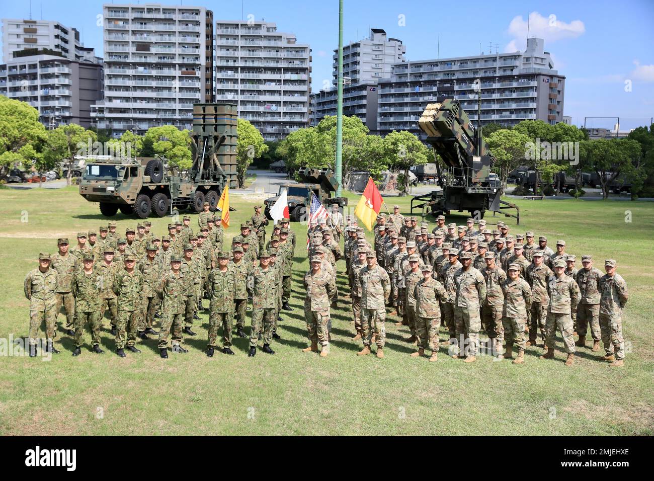 Soldiers from the 2nd Anti-Aircraft Artillery Brigade, Japan Ground Self-Defense Force, and ...