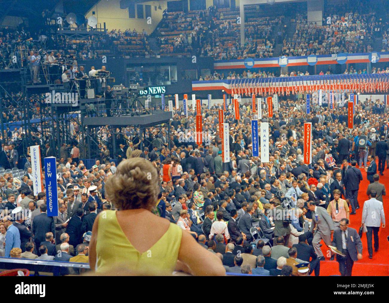This is a general scene during the opening session of the Democratic ...