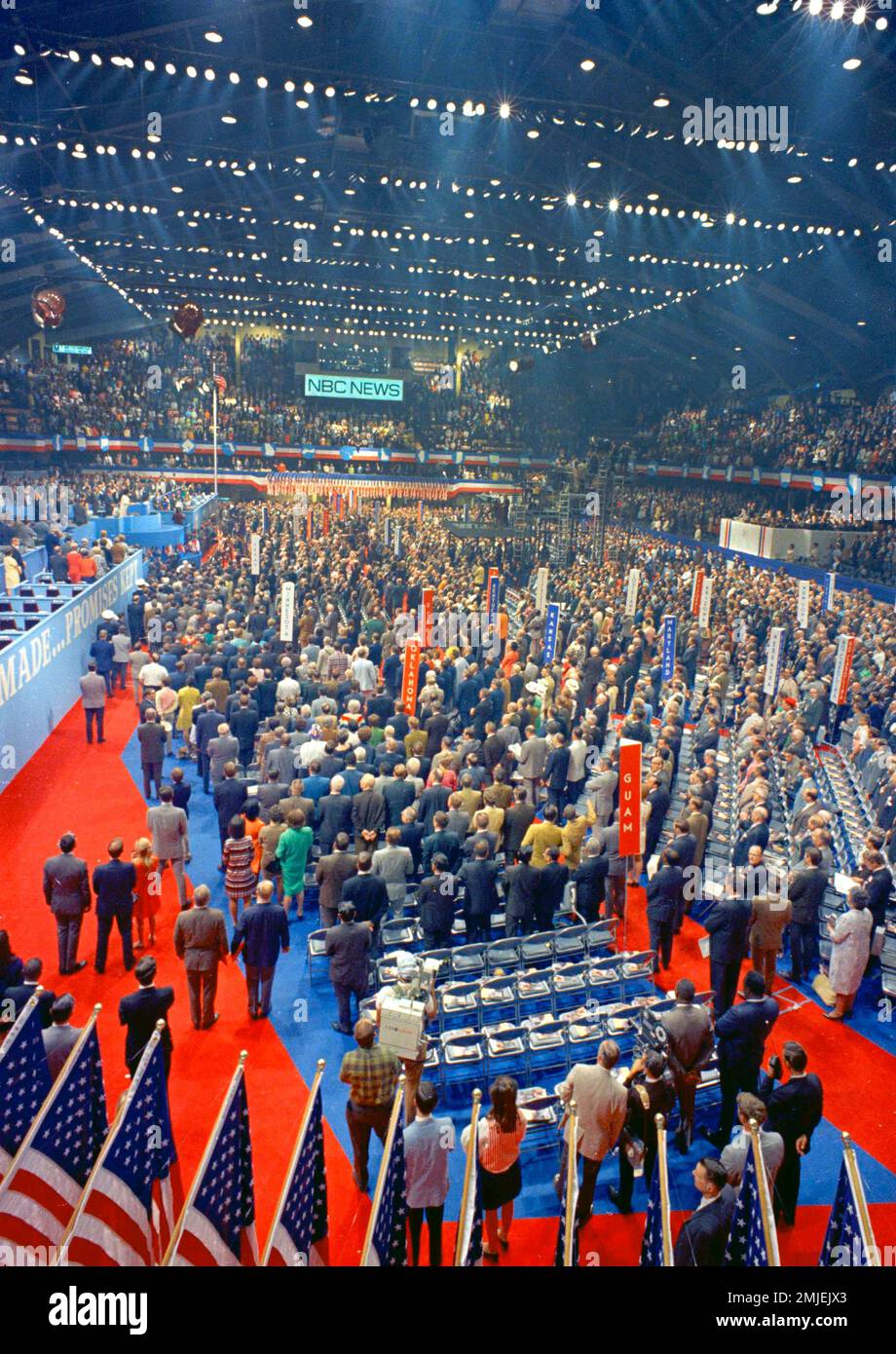 This is view inside the Democratic National Convention at the ...
