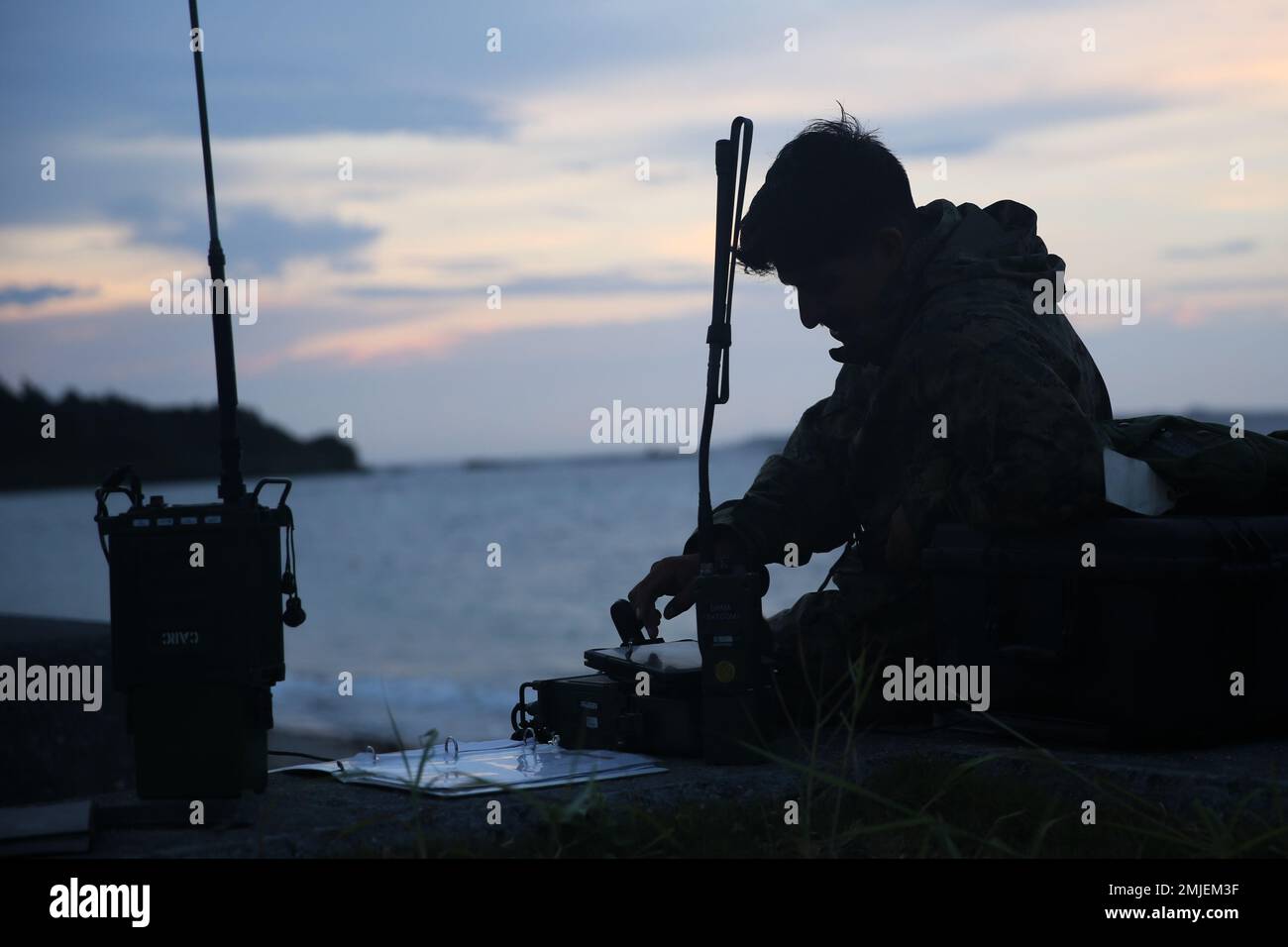 U.S. Marine Corps Cpl. Brandon Aguado, a radio operator with Combat ...