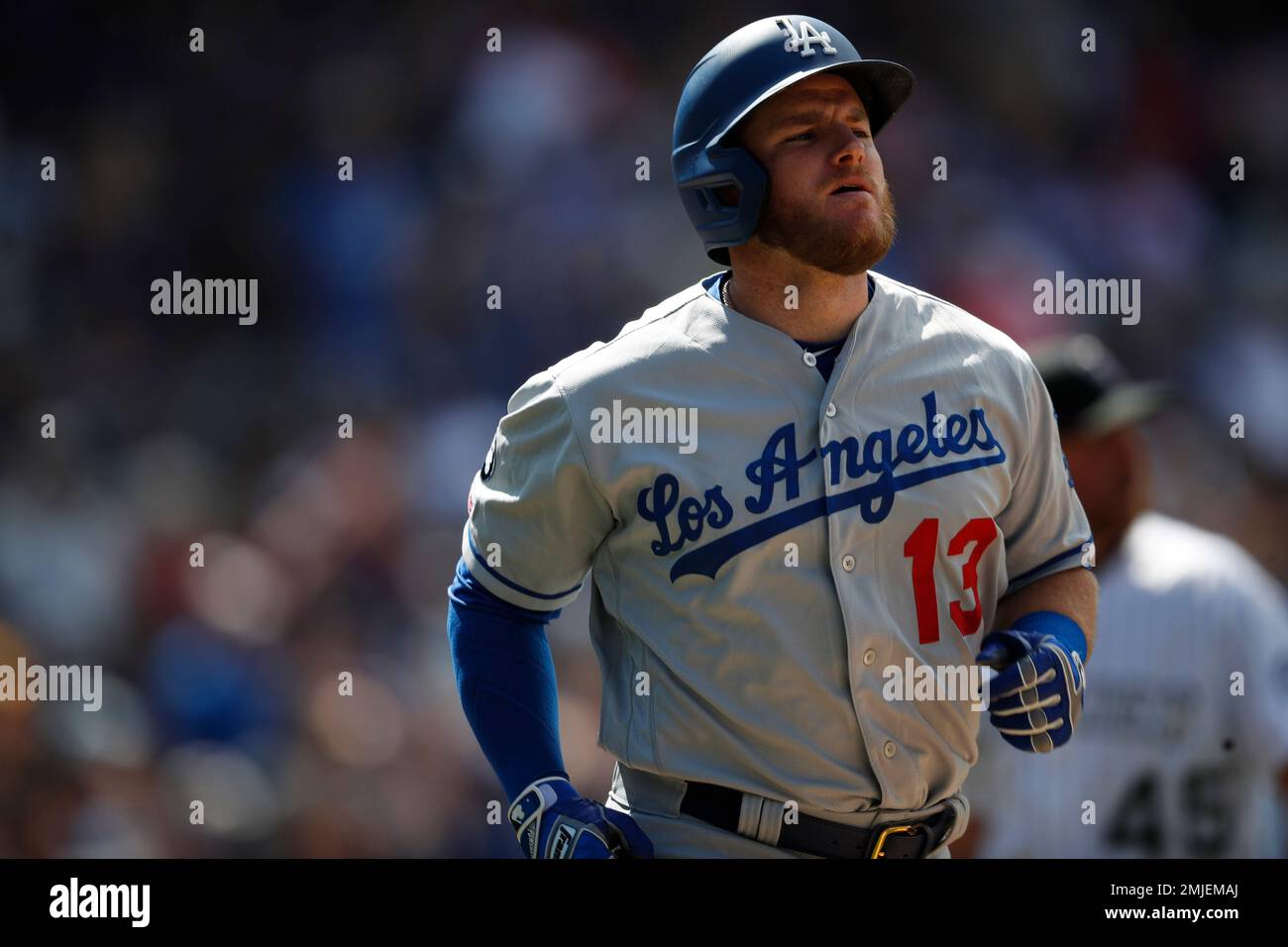 Los Angeles Dodgers first baseman Max Muncy (13) in the eighth inning ...