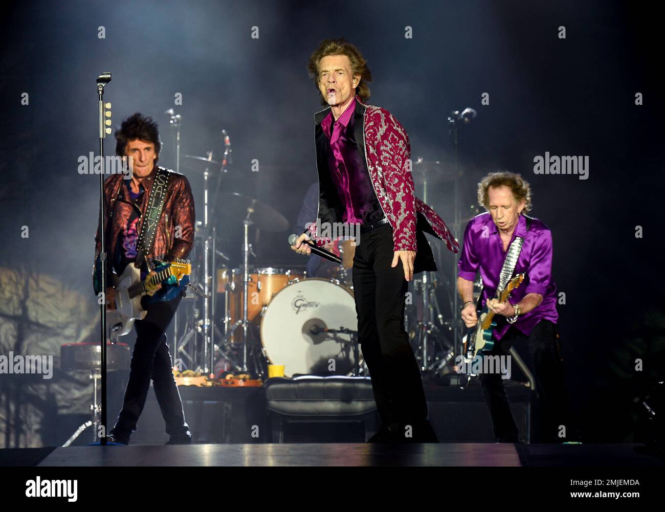 Musicians Ronnie Wood, left, Mick Jagger and Keith Richards of The ...