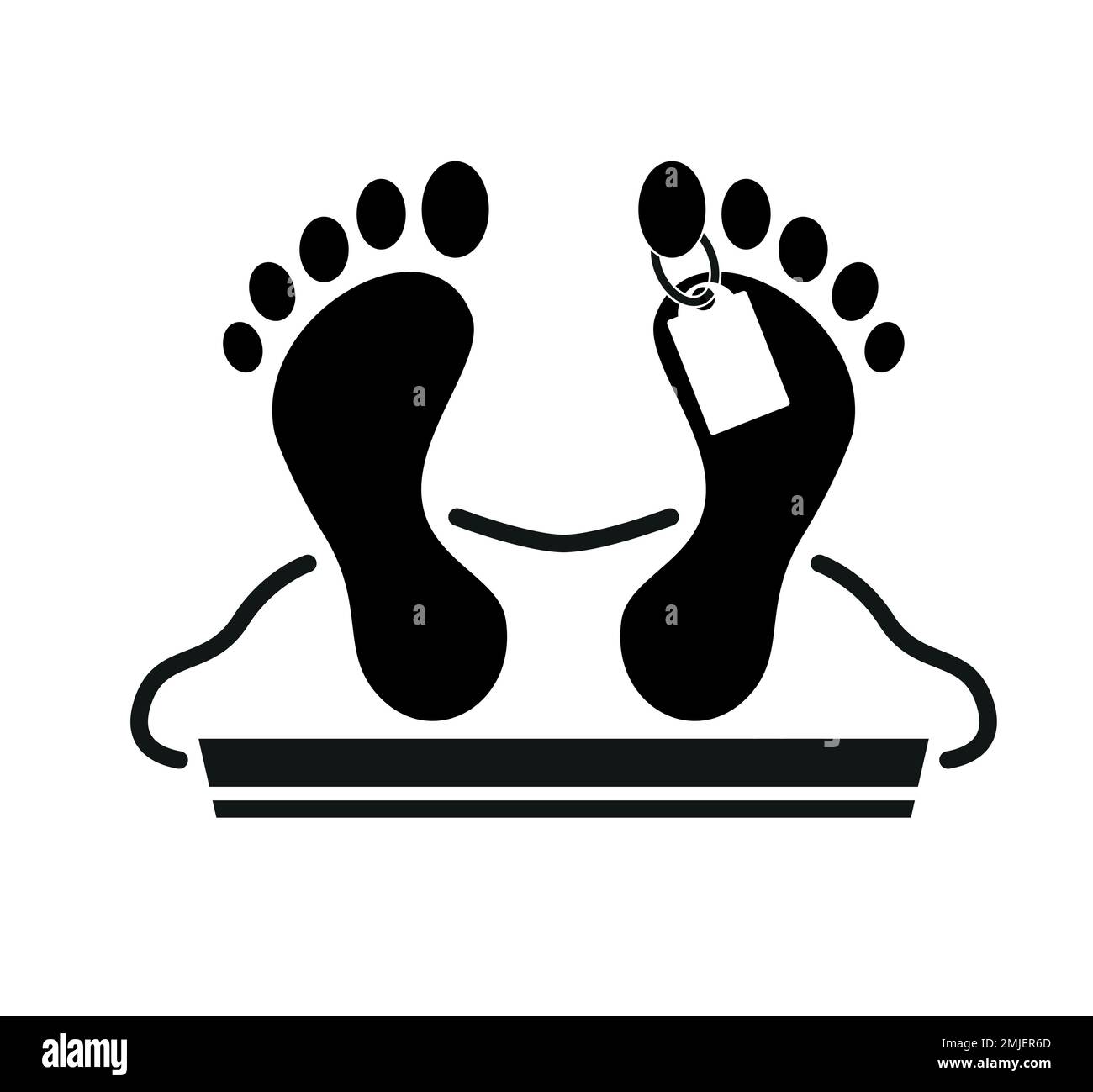 When surgery goes wrong. A patient lying on a table in a mortuary or ...