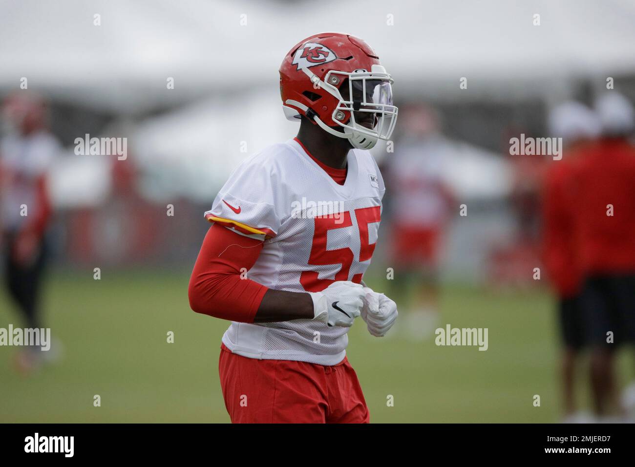 Kansas City Chiefs defensive end Frank Clark runs during NFL football ...