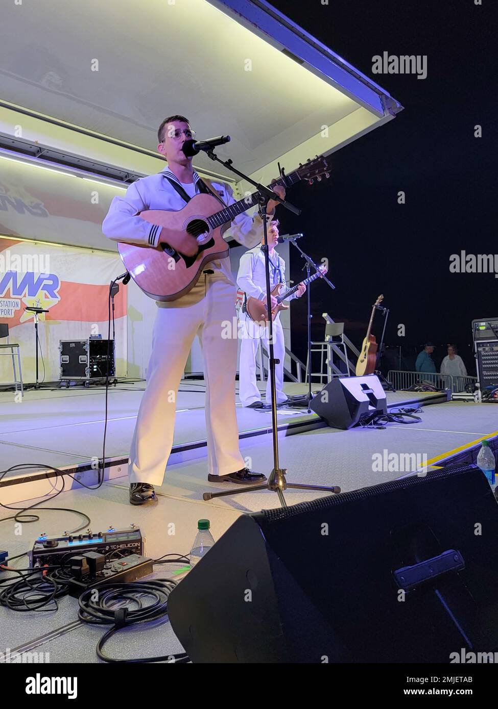 Rhode Island Sound, a four-piece rock band of Navy Band Northeast, puts ...