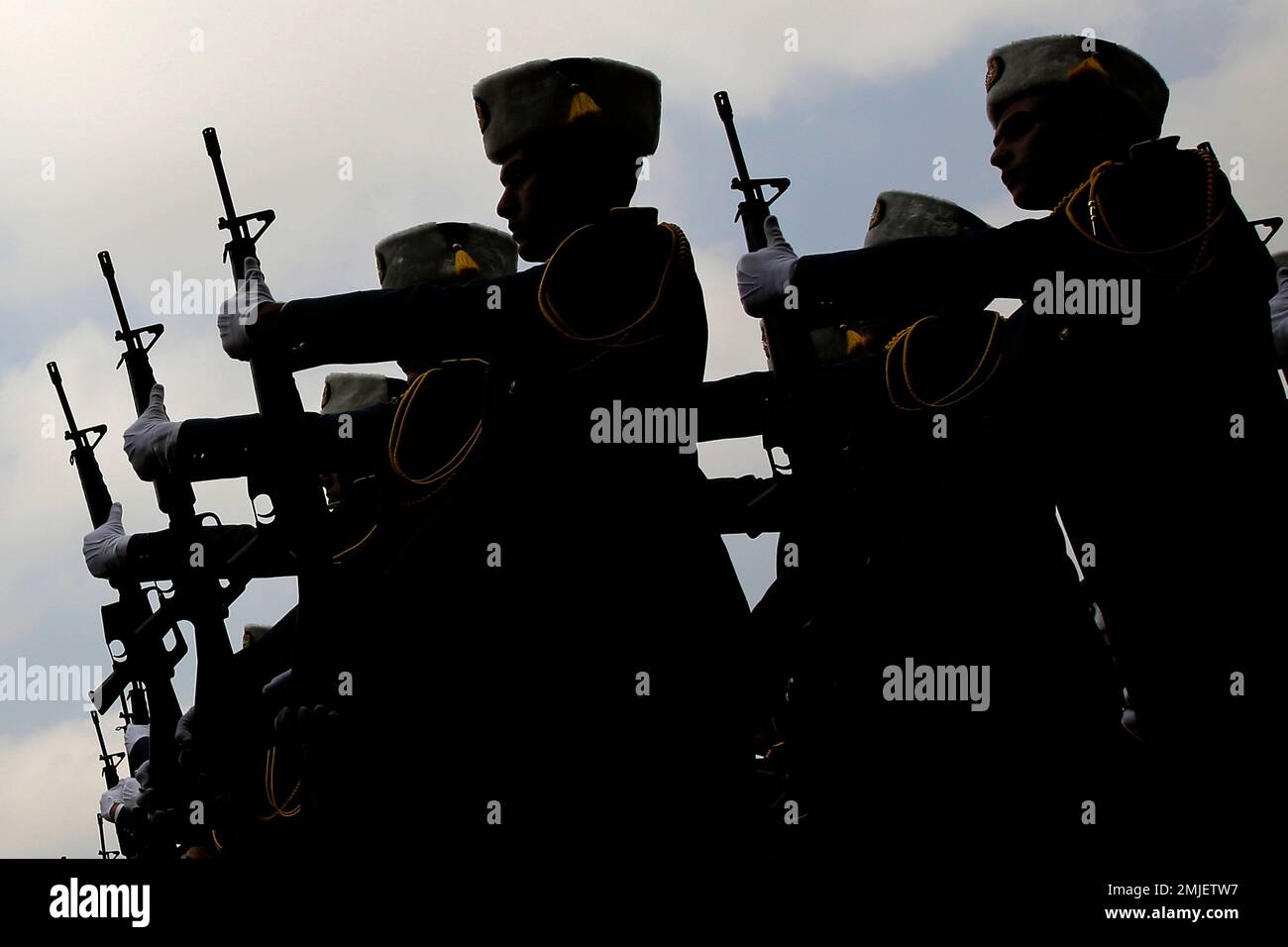 Lebanese officers parade during a graduation ceremony marking the 74th ...