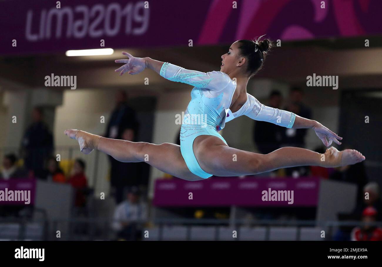 Flavia Saraiva of Brazil competes in the floor exercise to win the ...