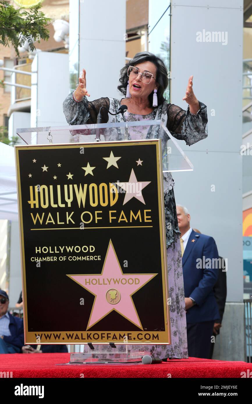 Malgosia Tomassi Keach speaks at a ceremony honoring him with a star at ...