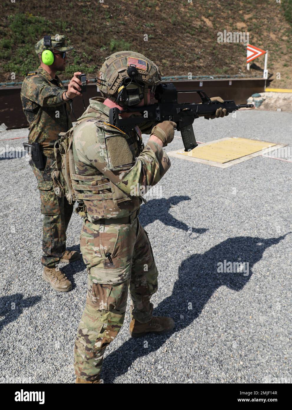 U.S. military forces compete to earn the German Shutzenschner at Camp ...