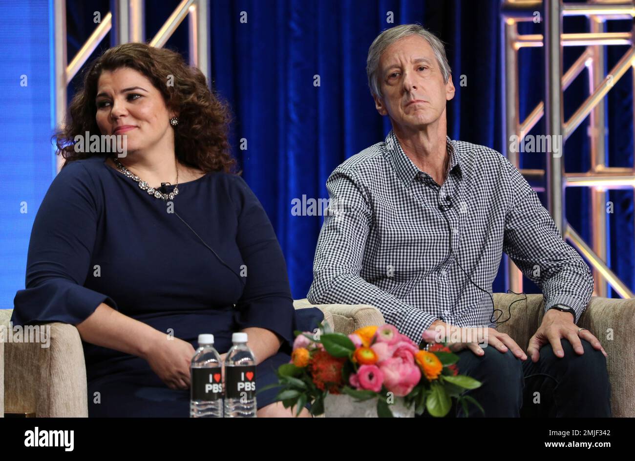 Celeste Headlee, left, and Andy Borowitz participate in PBS's "Retro ...