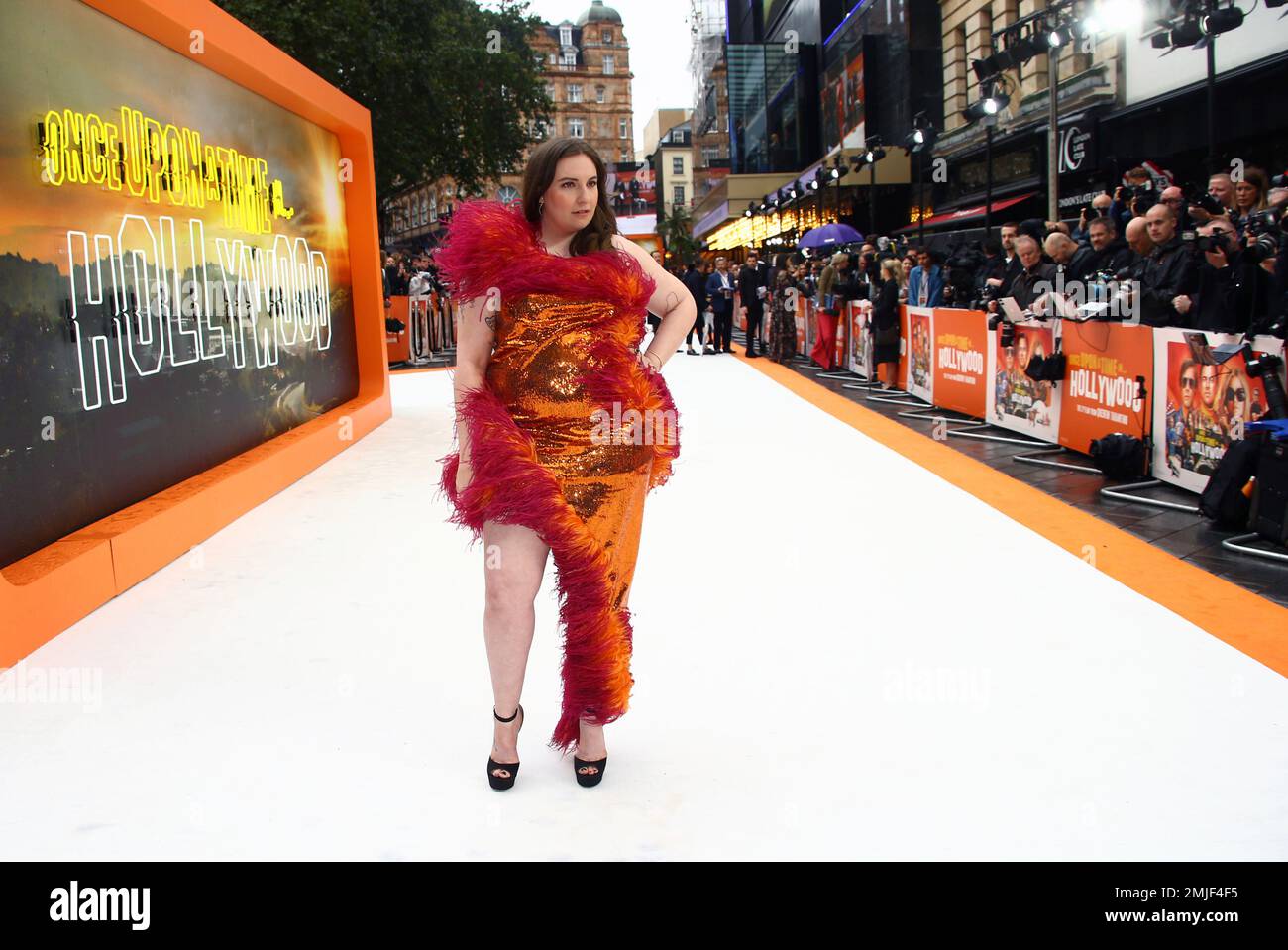 Actor Lena Dunham poses for photographers upon arrival at the UK ...