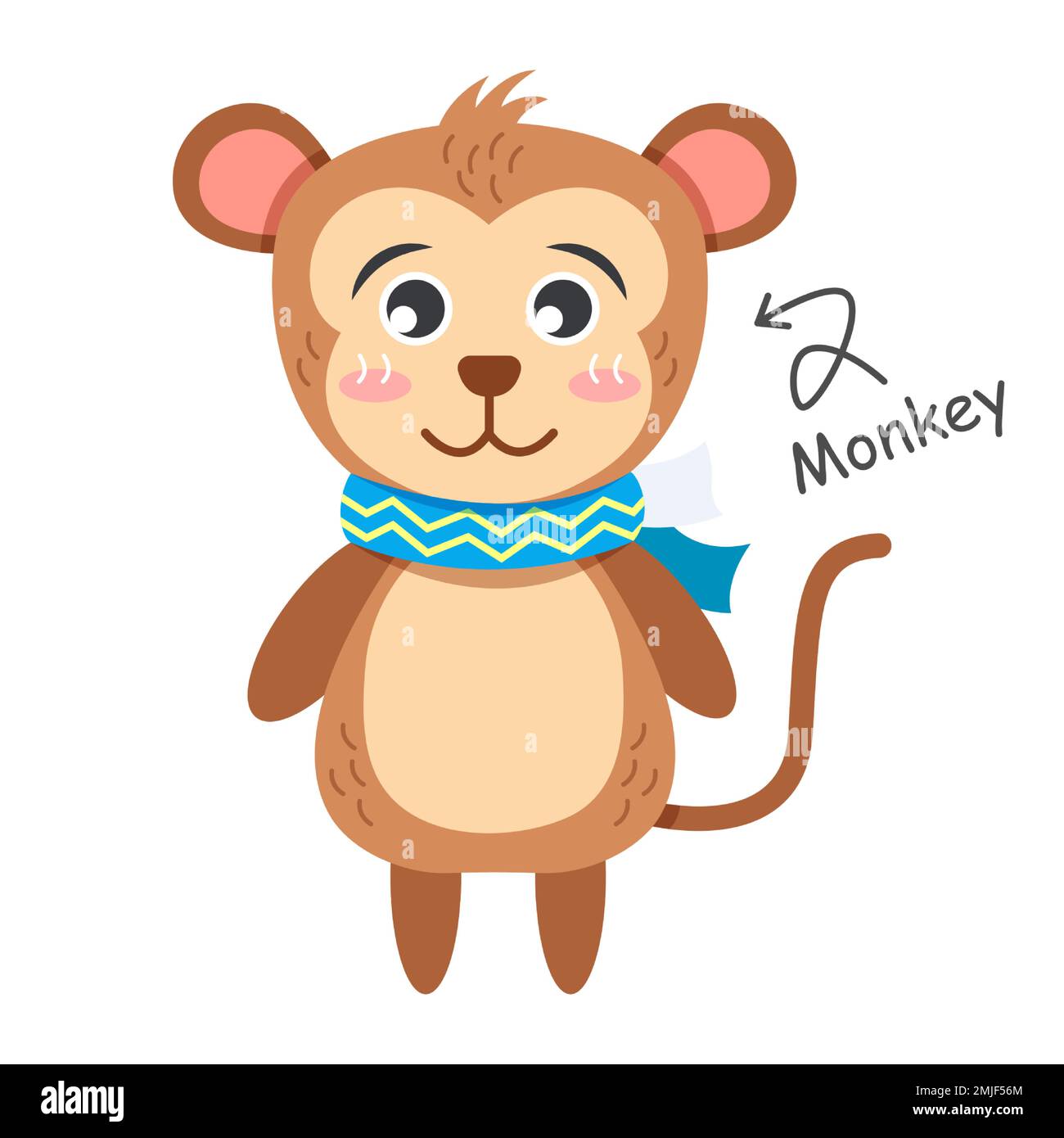Monkey cartoon characters with clothes . Vector Stock Vector Image ...