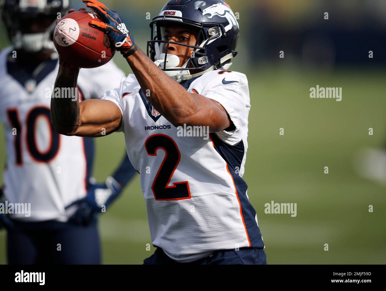 Denver Broncos wide receiver Trinity Benson pulls in a pass during an ...