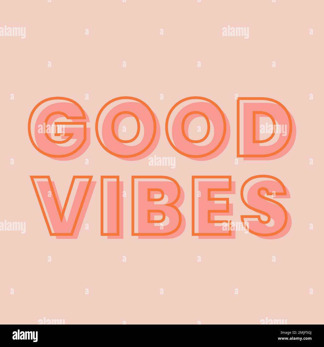 Good vibes typography on a pastel peach background vector Stock Vector ...