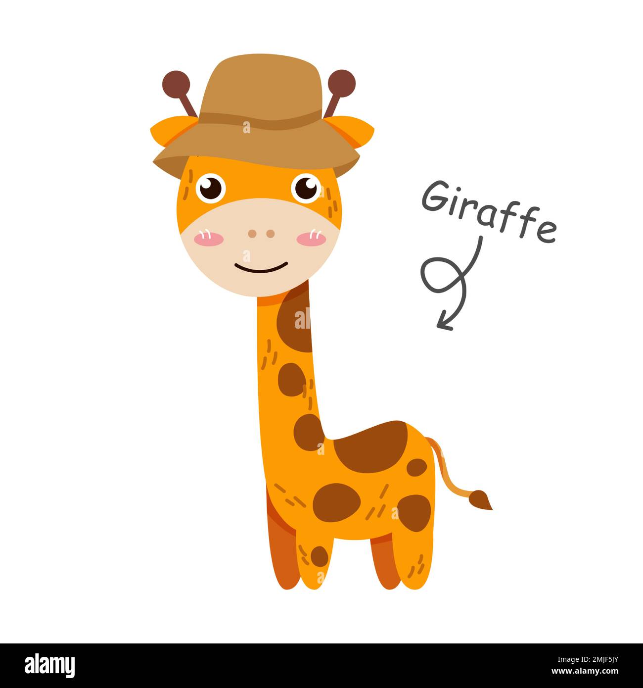 Giraffe cartoon characters with clothes . Vector Stock Vector Image ...