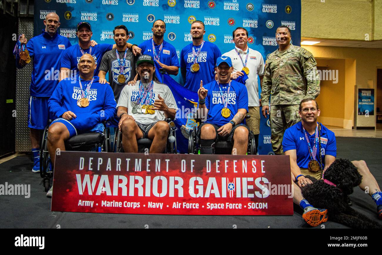 Team Air Force Warrior Games athletes pose for a photo with Brigadier ...