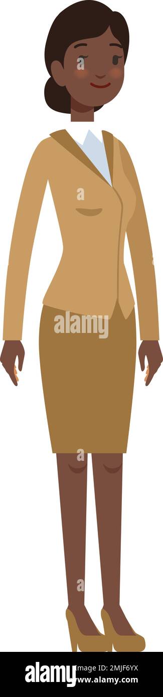 Young black woman in formal outfit. Cartoon character Stock Vector ...