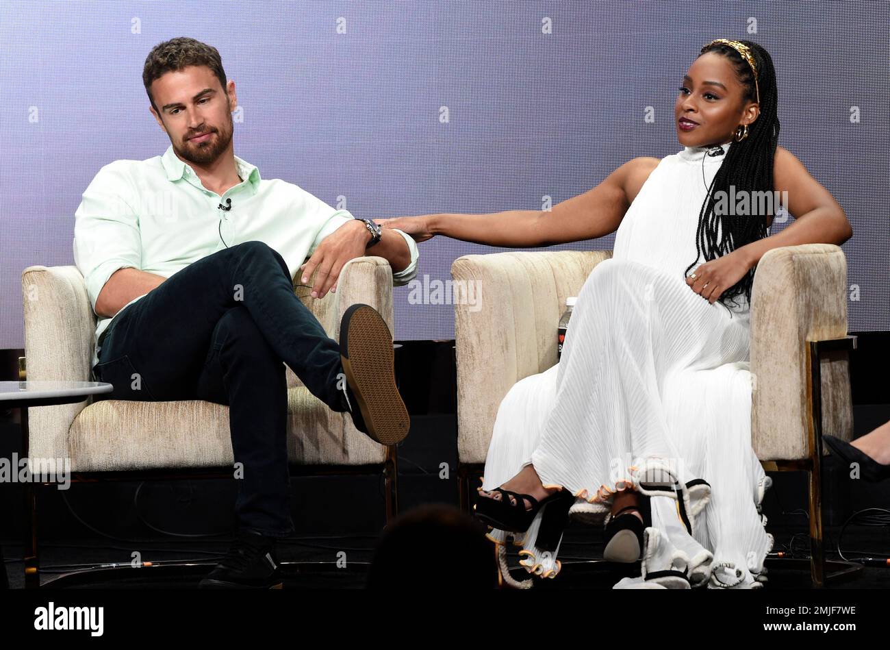 Theo James, left, and Crystal Clarke, cast members in the PBS ...