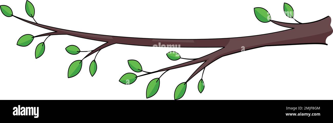 Tree leaves brunch. Cartoon forest nature symbol Stock Vector Image ...