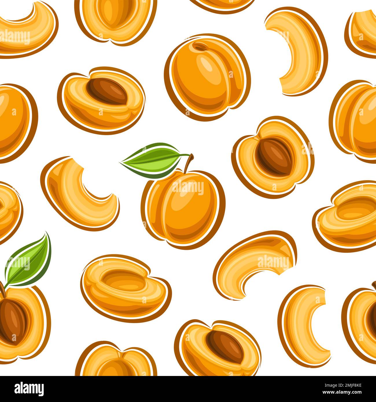 Vector Apricot Seamless Pattern, square repeat background with cut out ...