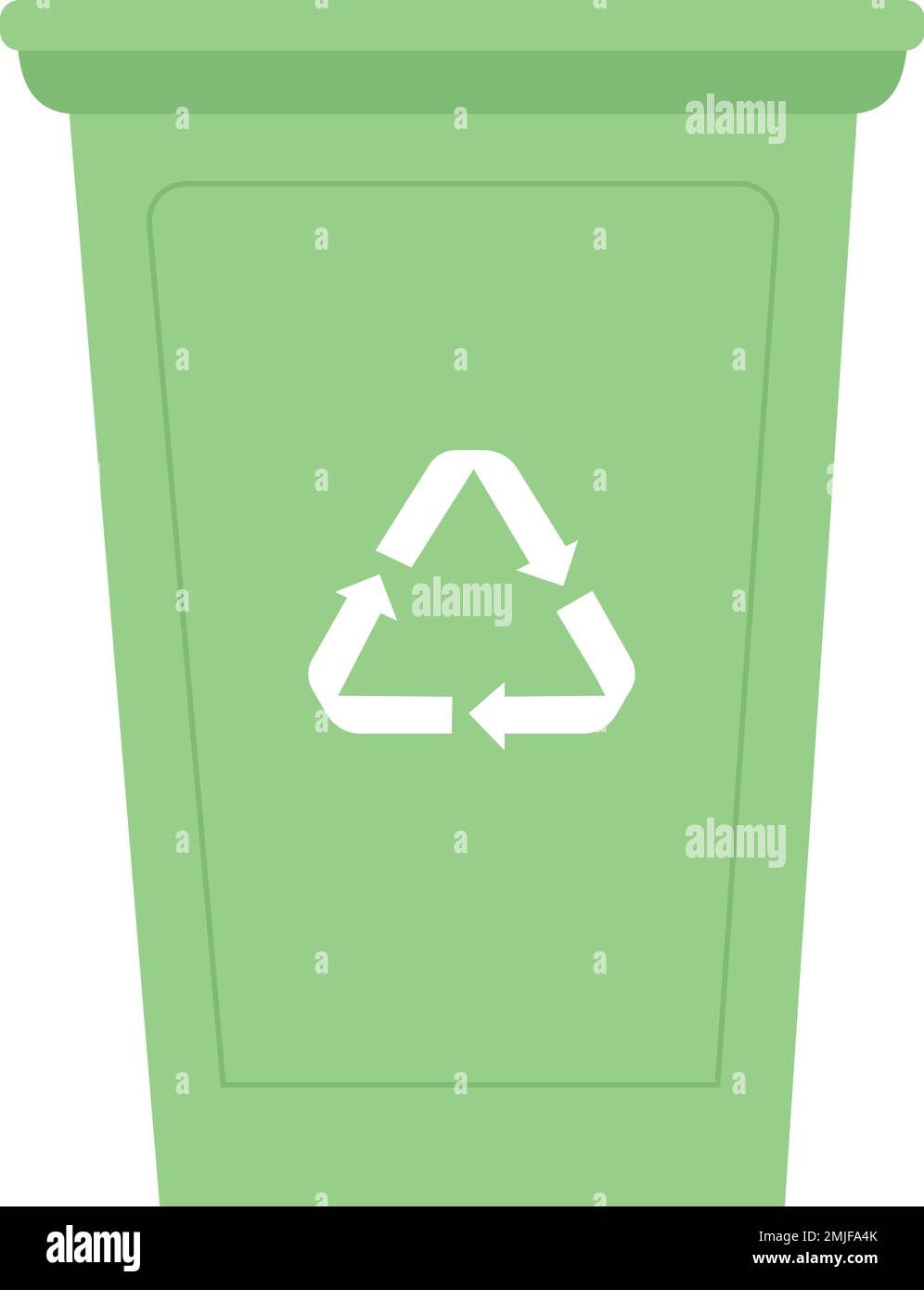 Green trash can. Garbage bin with recycling sign isolated on white ...