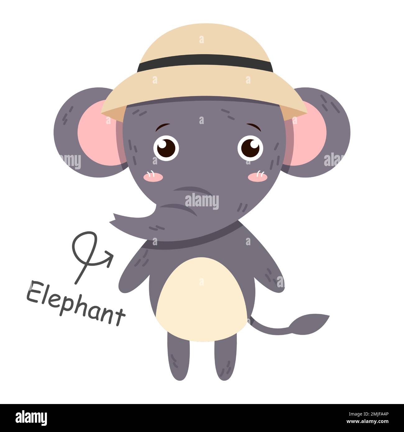 Baby elephant cartoon illustration Stock Vector Images - Alamy
