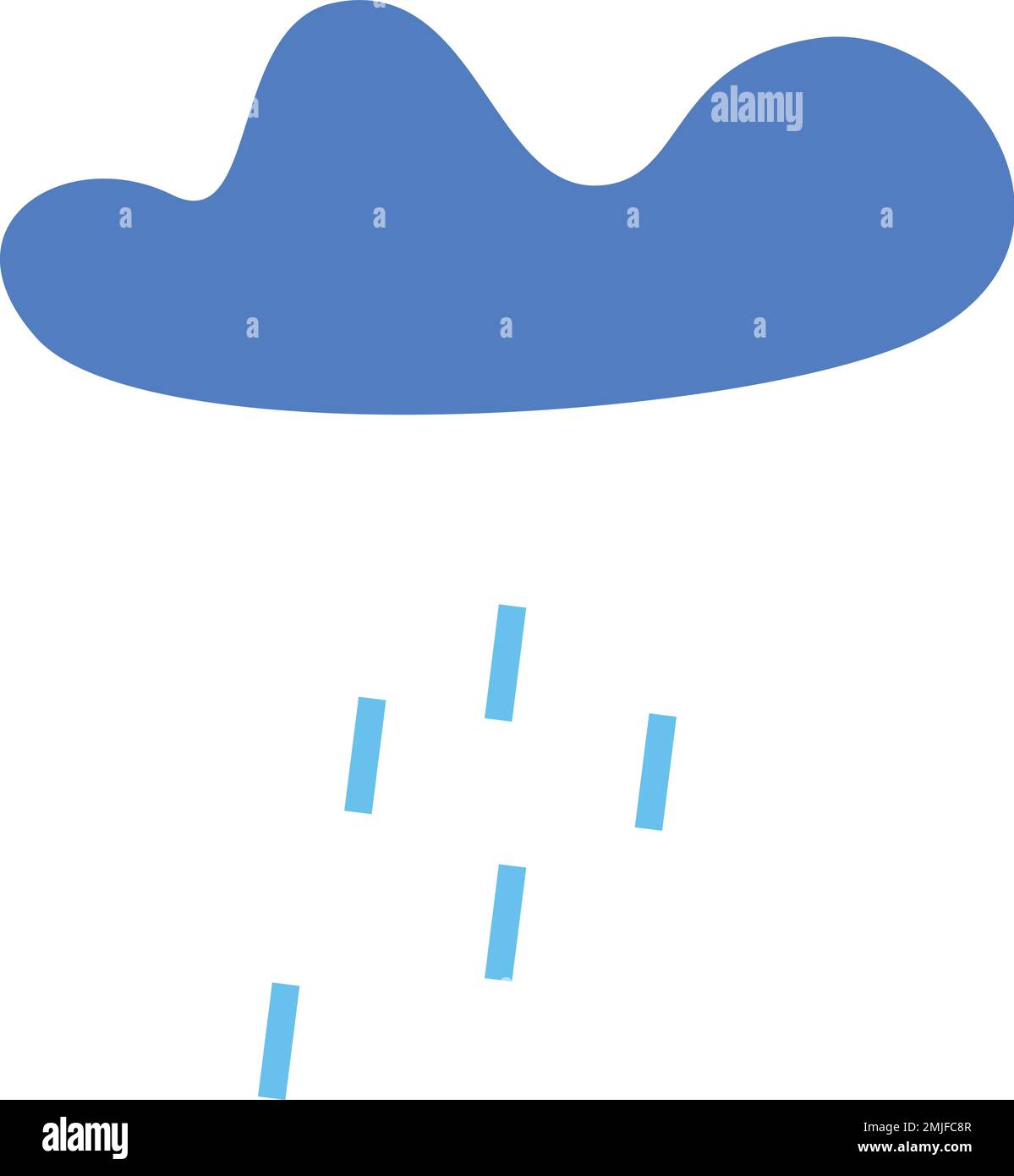 Rain icon. Blue cloud symbol. Weather sign isolated on white background ...