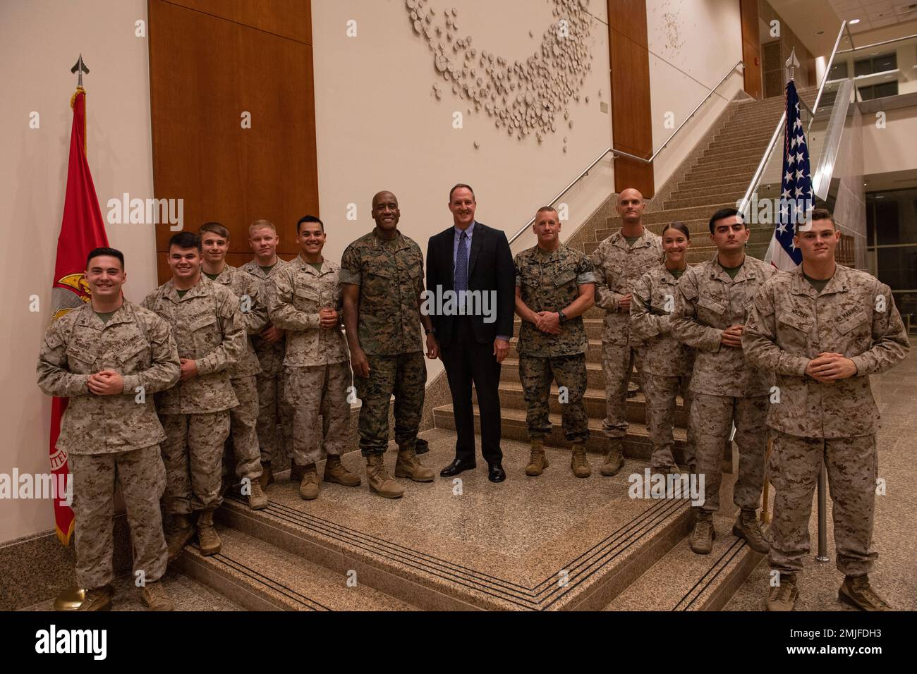 U.S. Marines from the Marine Security Guard Detachment Djibouti pose ...