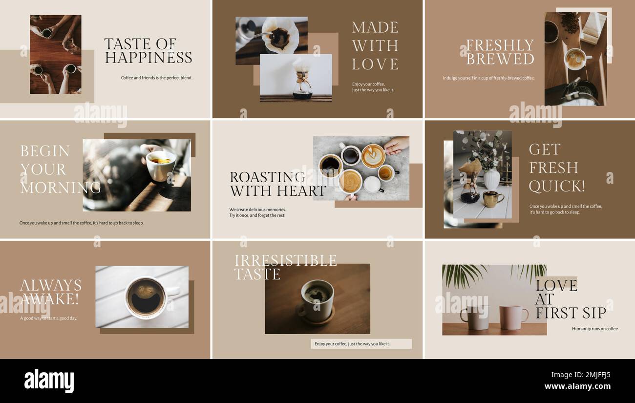 Barista presentation template vector set minimal style Stock Vector ...